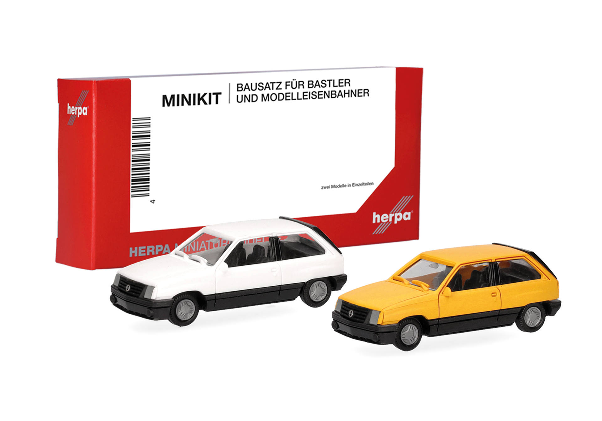 Herpa MiniKit: Opel Corsa A SR, white and yellow (2 pieces) | 014298
